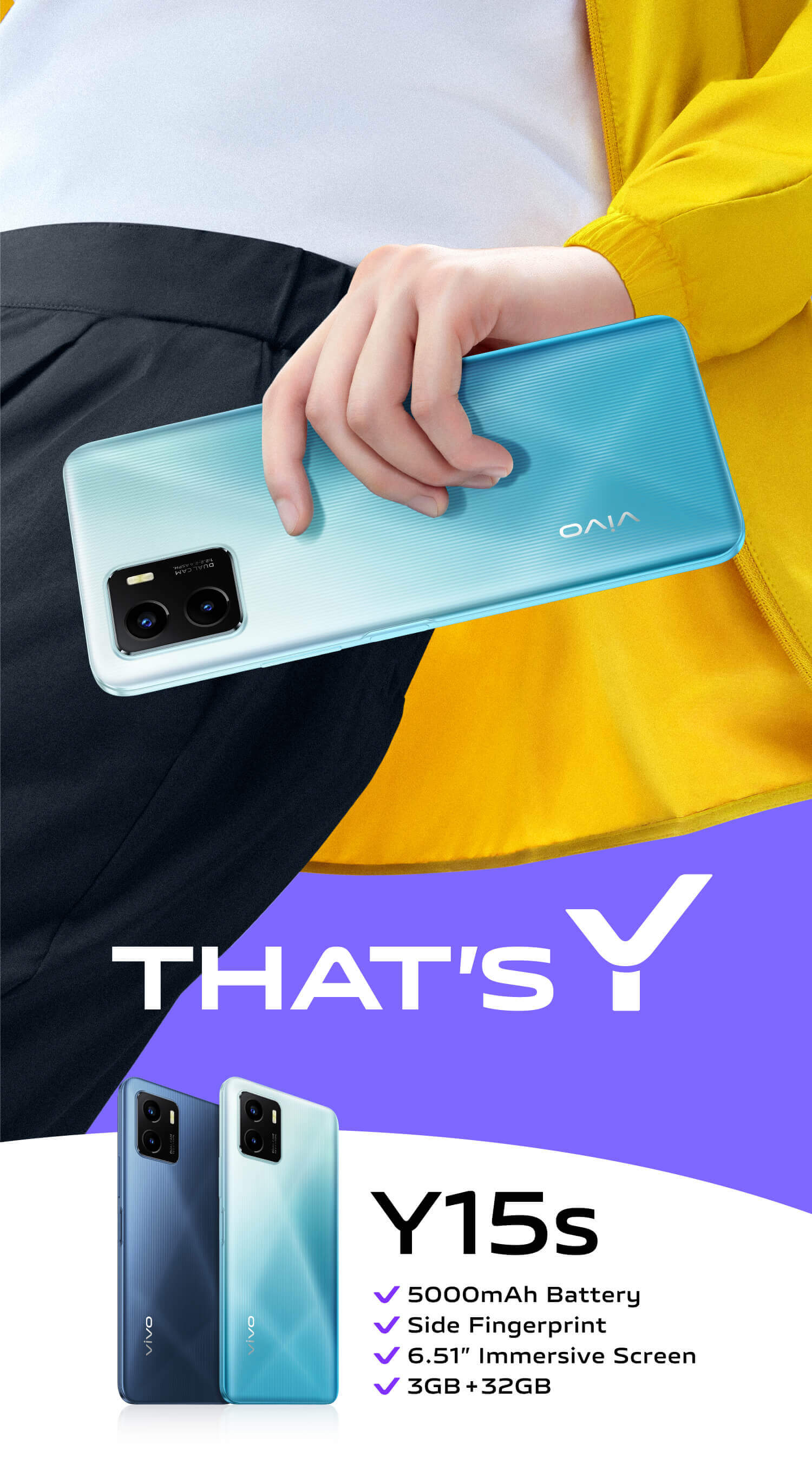 vivo Y15s - Big Screen Mobile Phone | vivo Malaysia