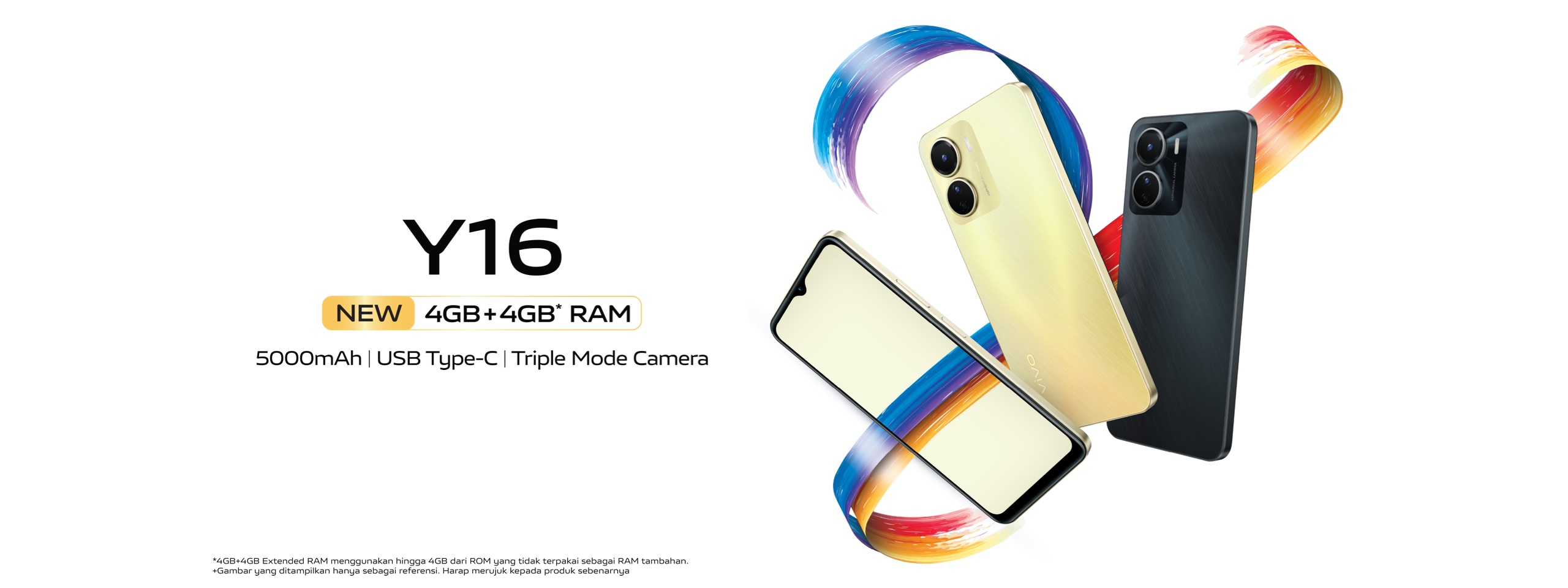 vivo Y16-Kamera Mode Triple, RAM 4+4GB | vivo Indonesia